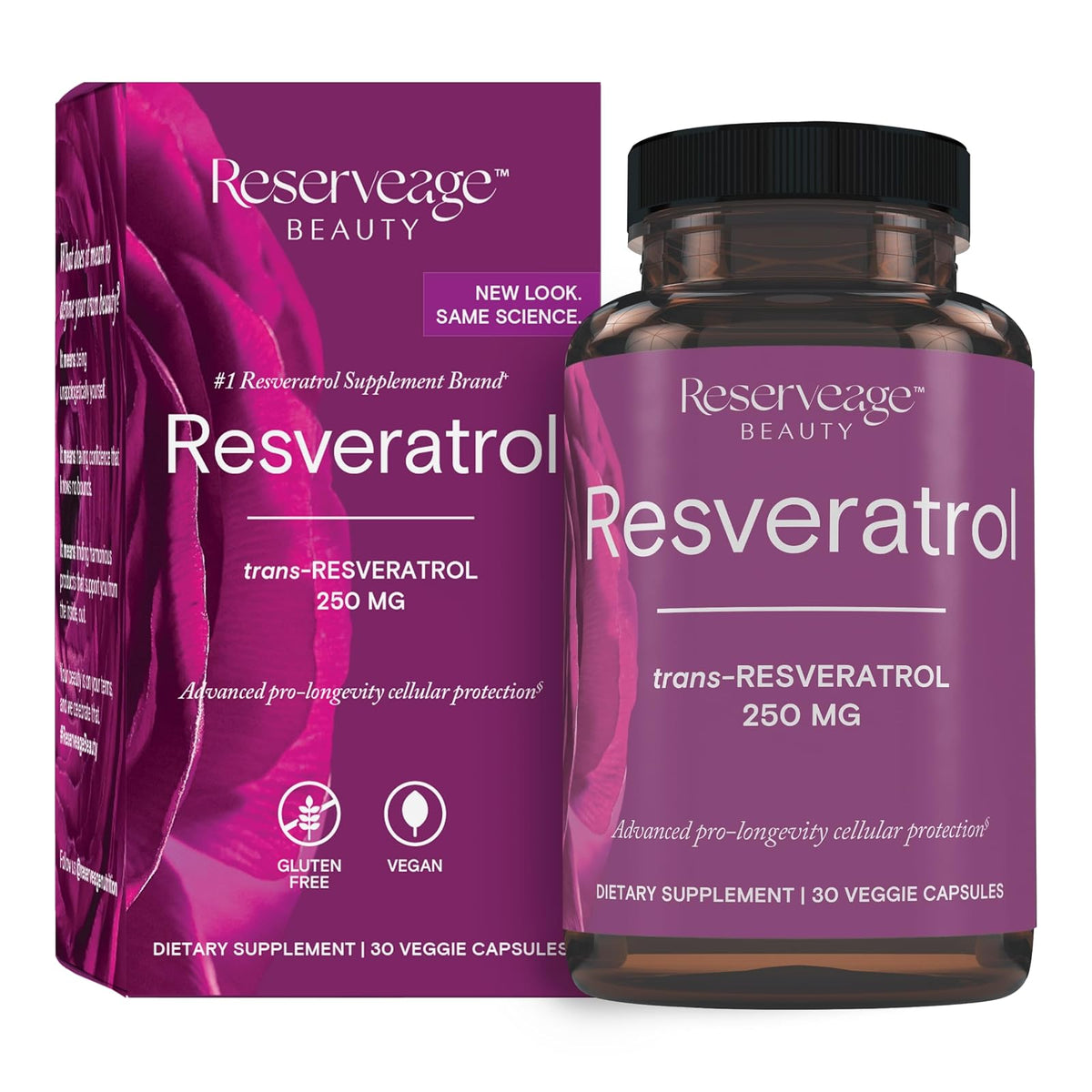 Reserveage Beauty Resveratrol capsules for skin health