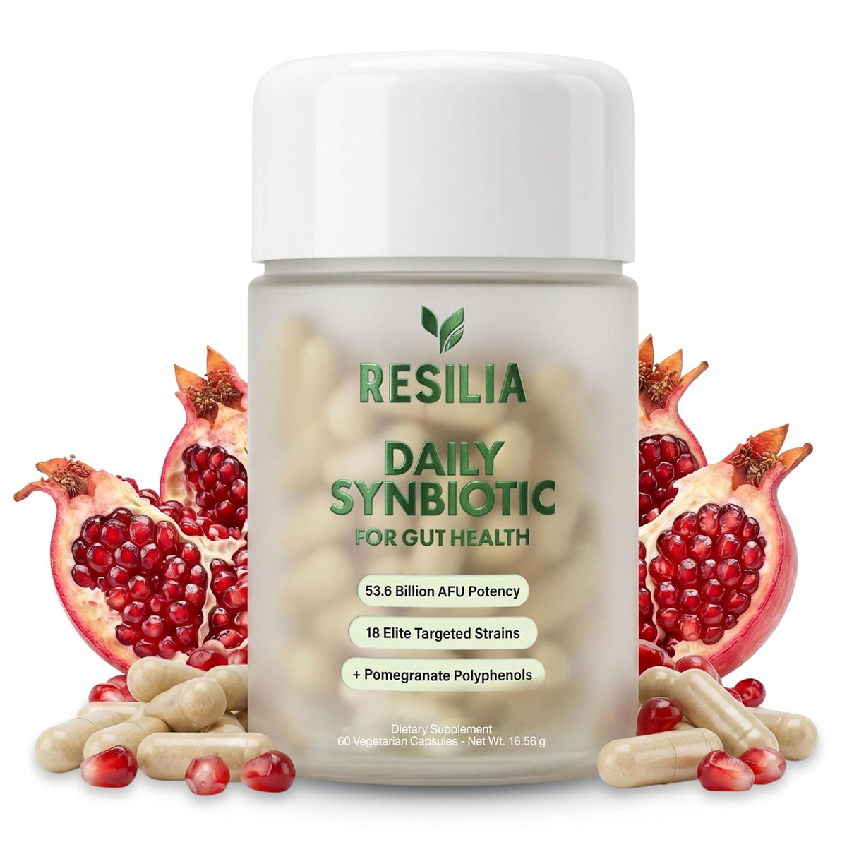Resilia probiotic capsules for gut health