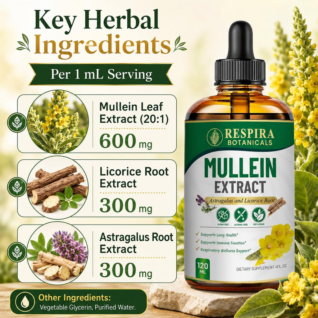 Respira Botanicals Mullein liquid extract