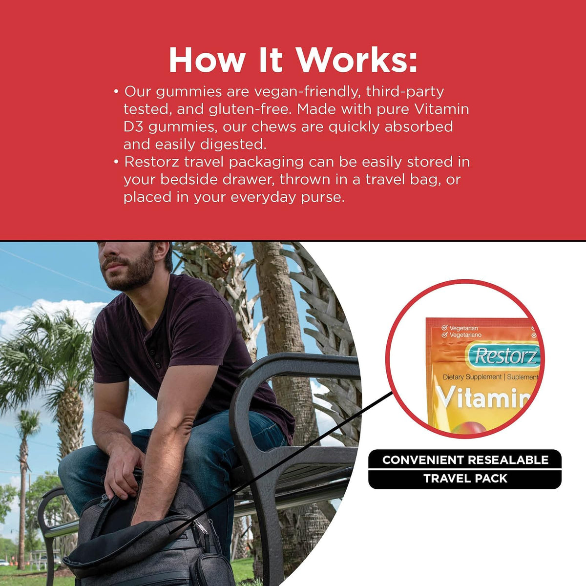 Restorz 1000 IU gummies for energy boost
