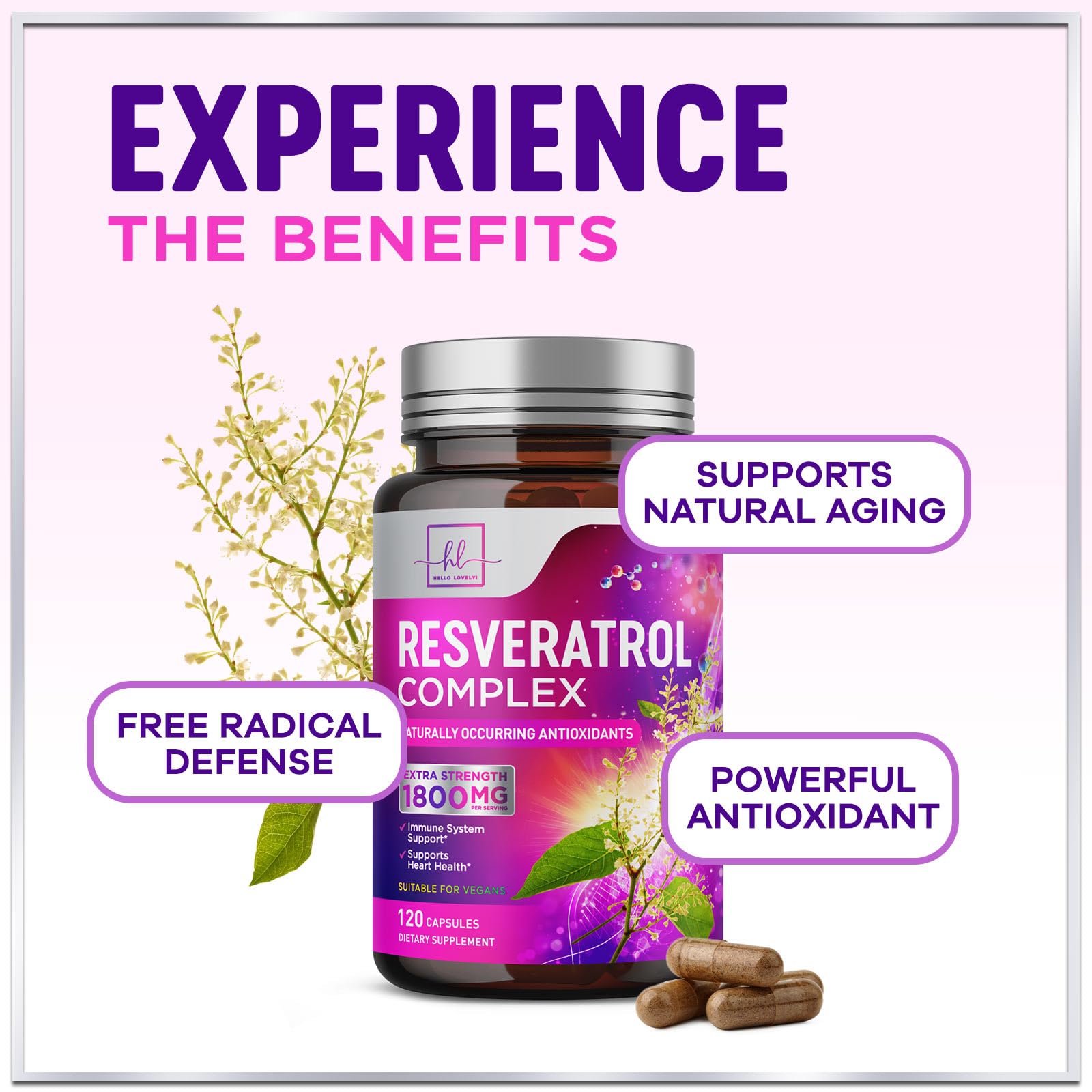 Resveratrol capsules for daily vitality