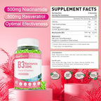 Resveratrol infused vitamin B3 gummies