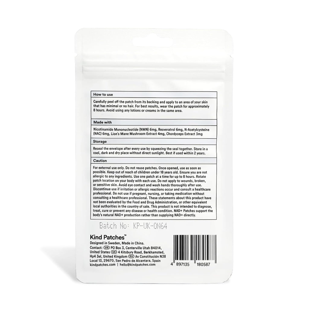 Resveratrol patches for enhanced vitality