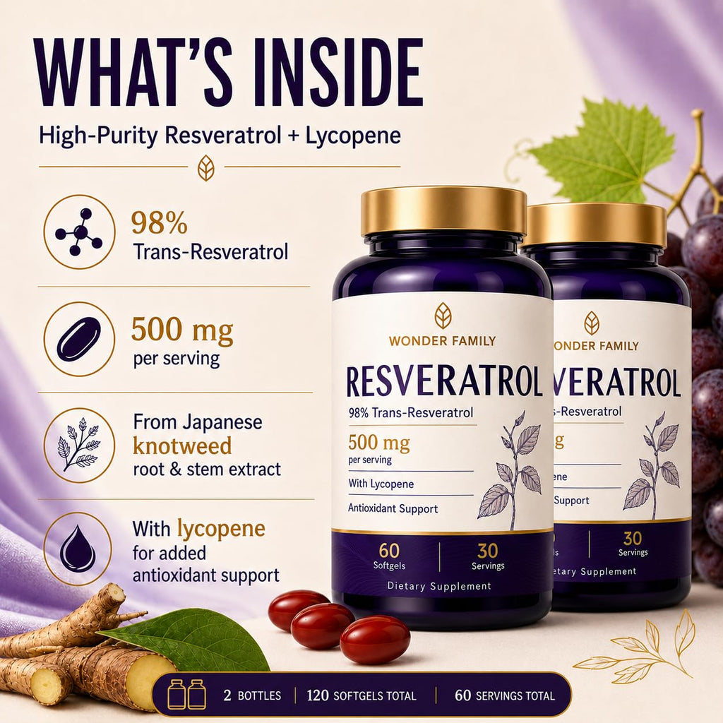 Resveratrol softgels for daily vitality