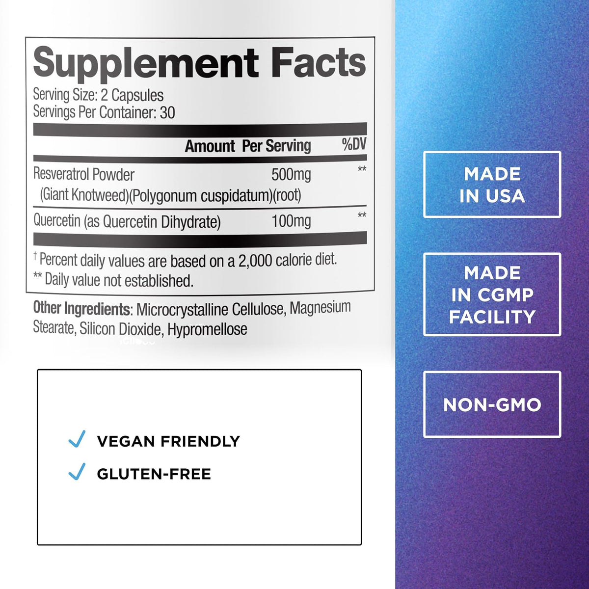 Resveratrol with Quercetin health benefits
