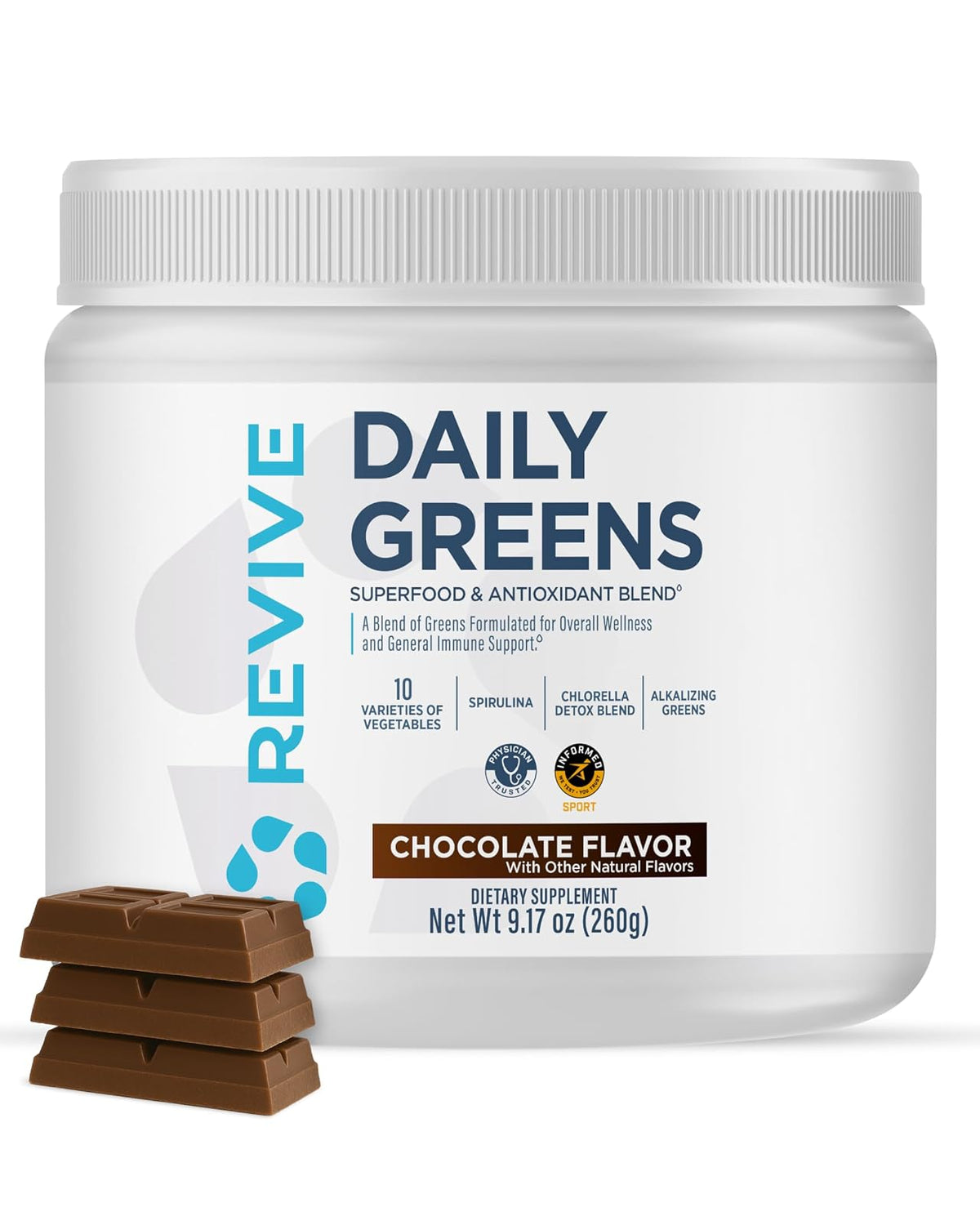 Revive MD chocolate green powder superfood