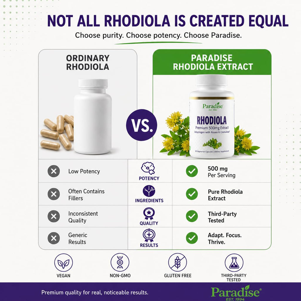 Rhodiola extract for enhanced focus