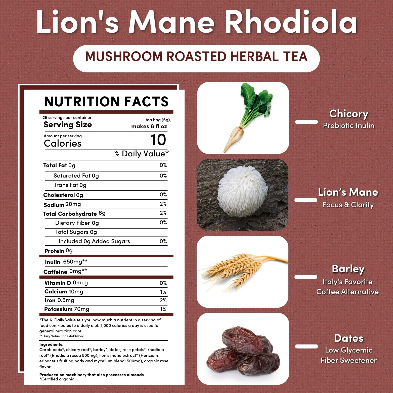 Rhodiola Rose calming herbal infusion