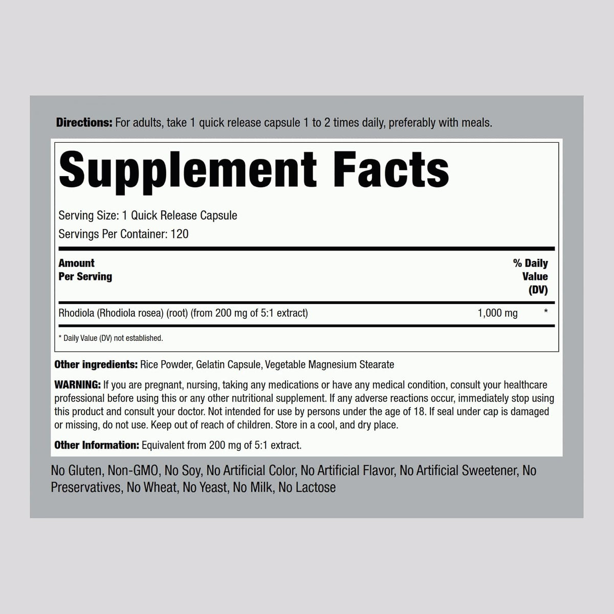 Rhodiola Rosea capsules for mood support