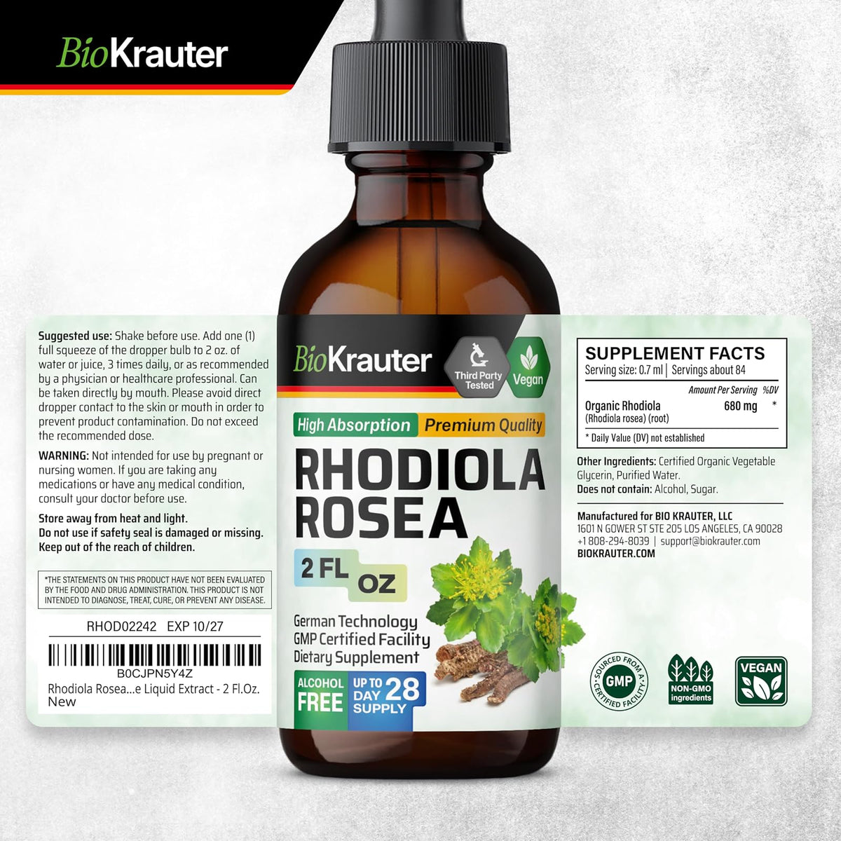rhodiola rosea tincture for vitality