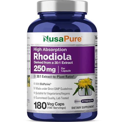 rhodiola rosea veggie capsules for stress relief