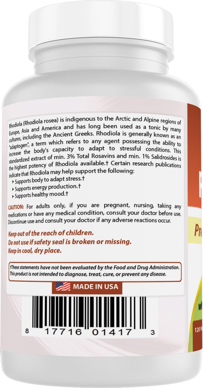 Rhodiola with Bioperine for vitality