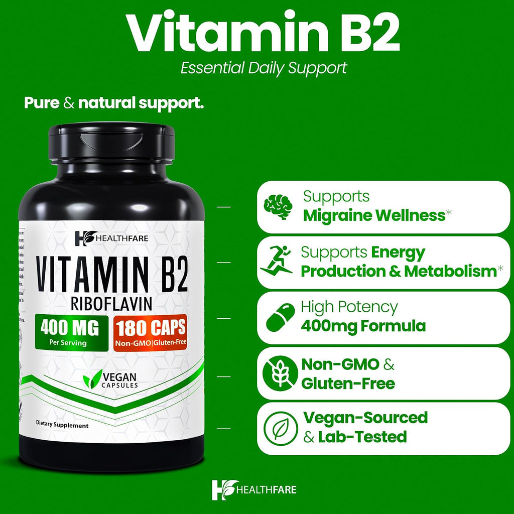 Riboflavin 400 mg for healthy metabolism