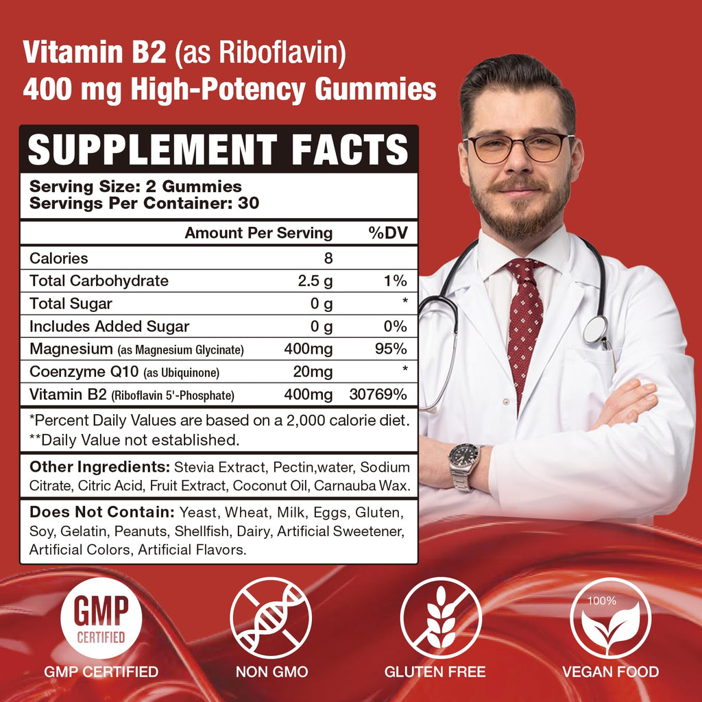 Riboflavin 400 mg for healthy skin