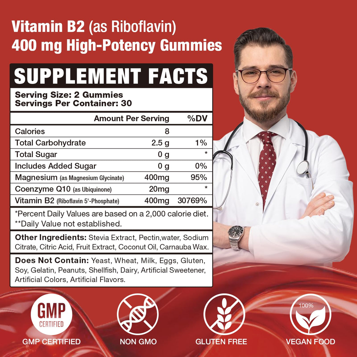 Riboflavin 400 mg for healthy skin