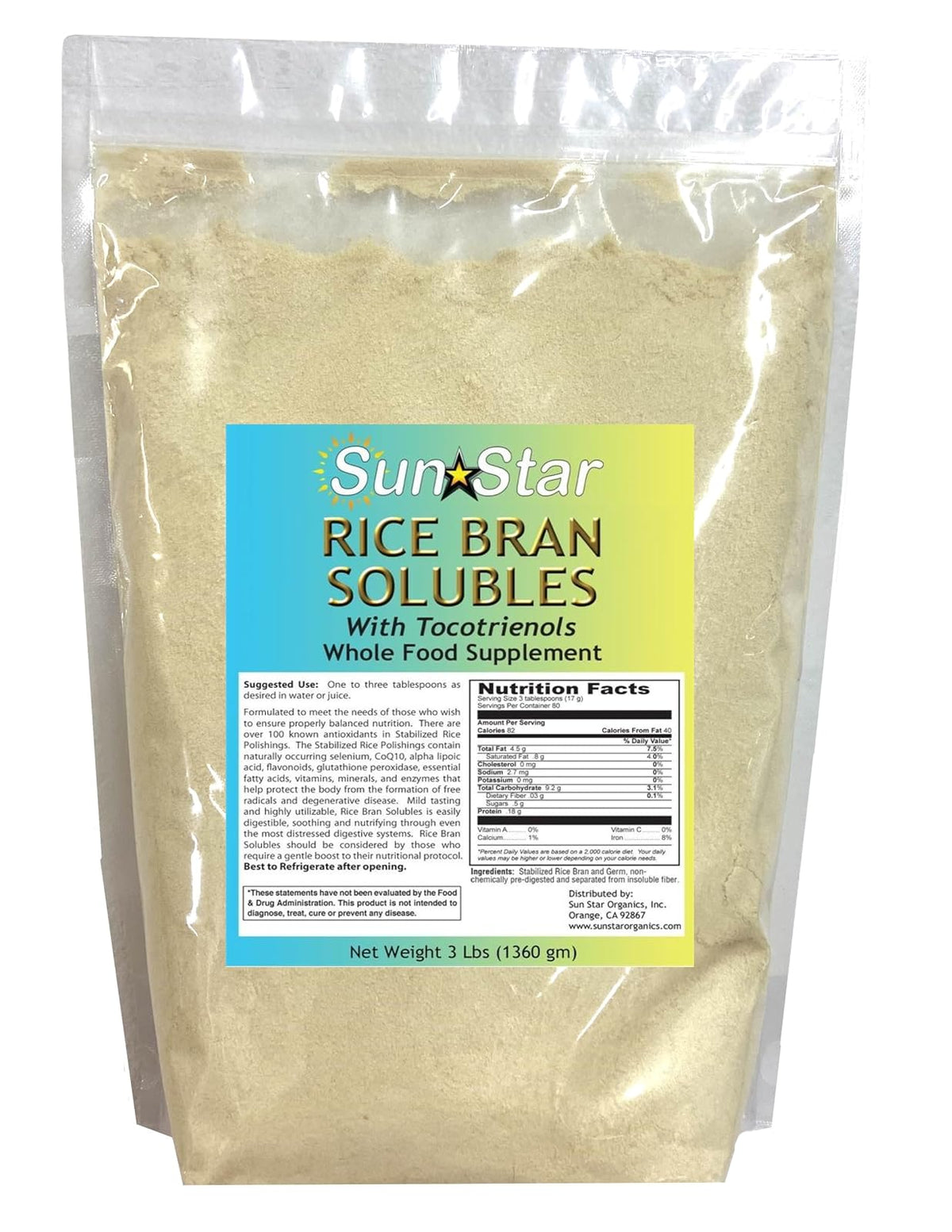 Rice bran powder for healthy living