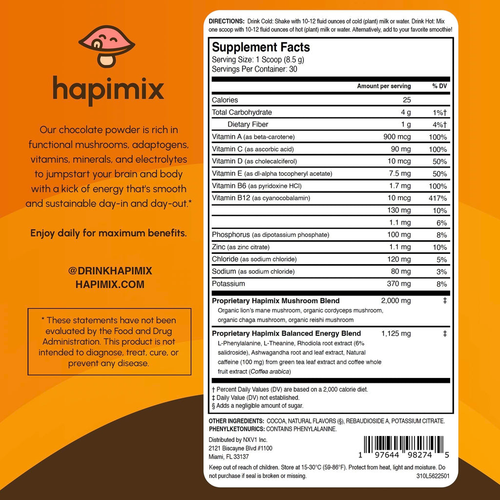 rich cocoa with natural caffeine boost