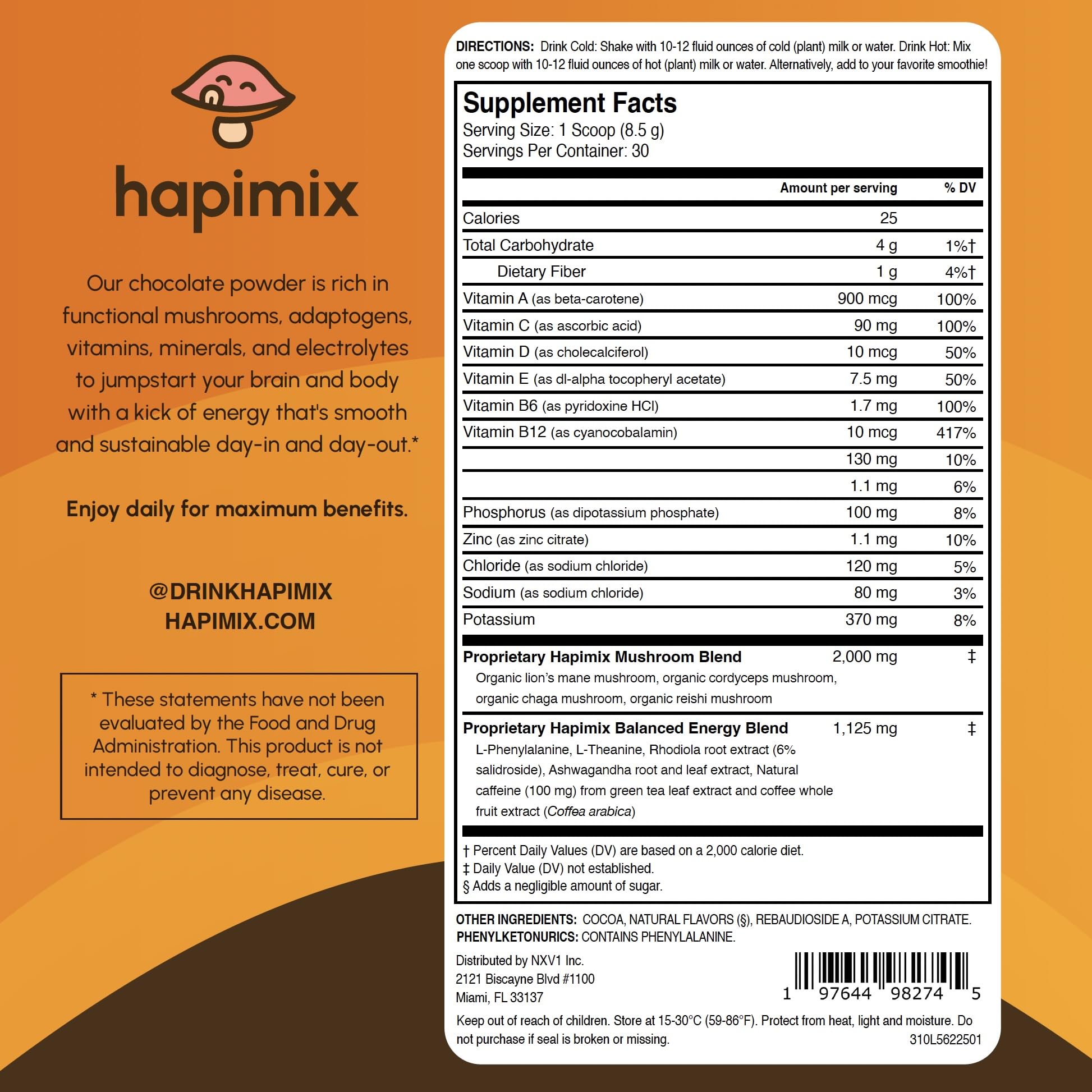 rich cocoa with natural caffeine boost