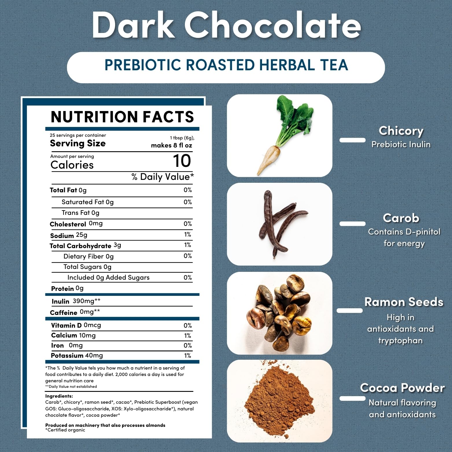 rich dark chocolate herbal tea blend