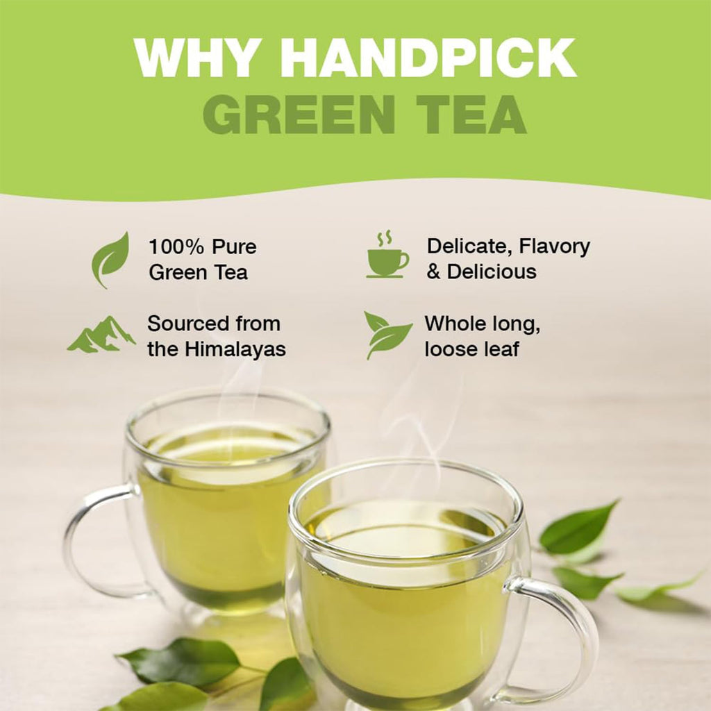 rich flavour green tea leaves