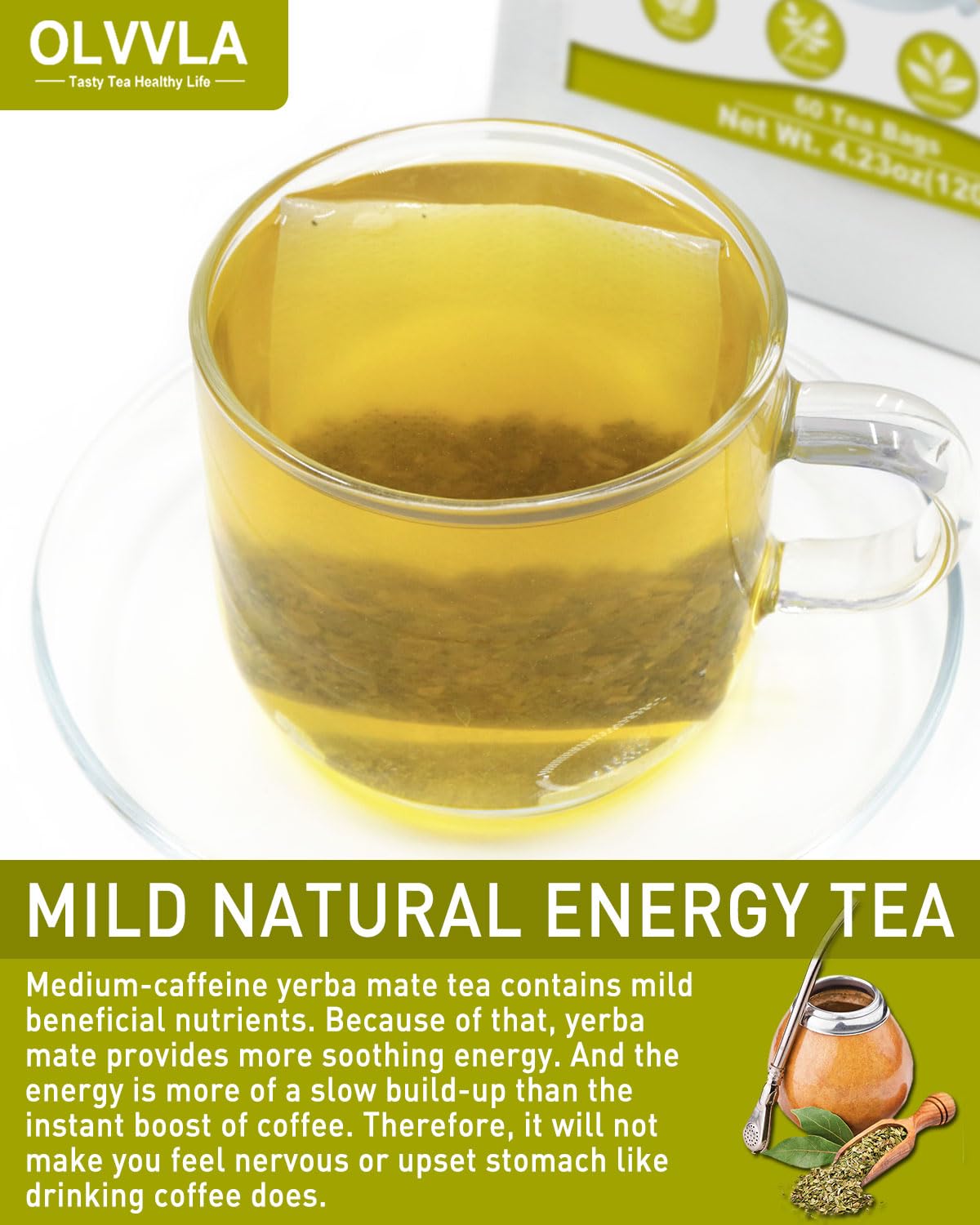 Rich flavour yerba mate infusion