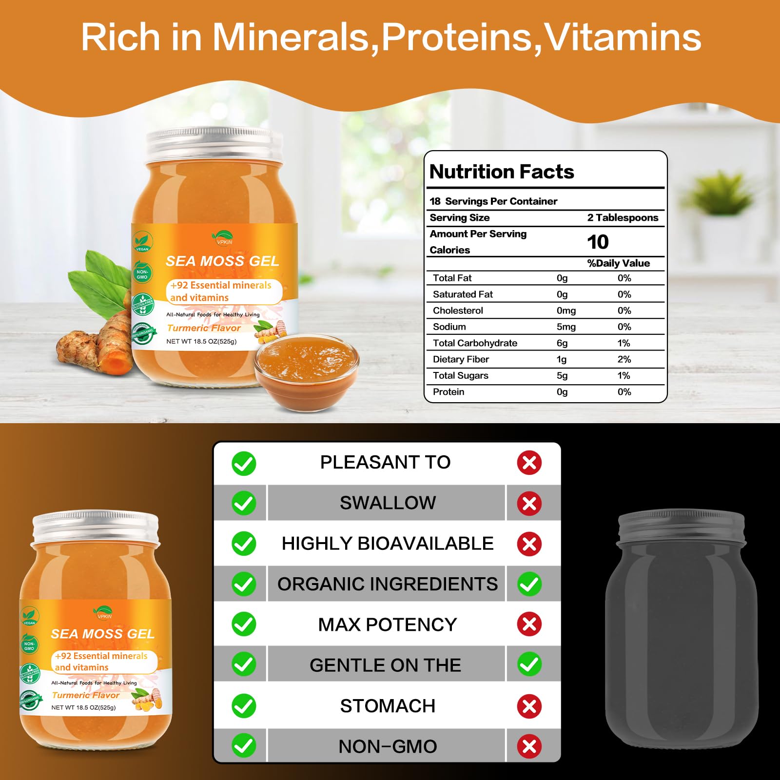 Rich in minerals sea moss