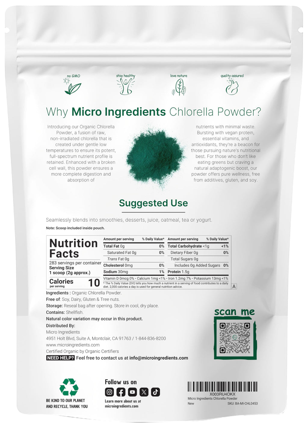 rich protein source chlorella powder