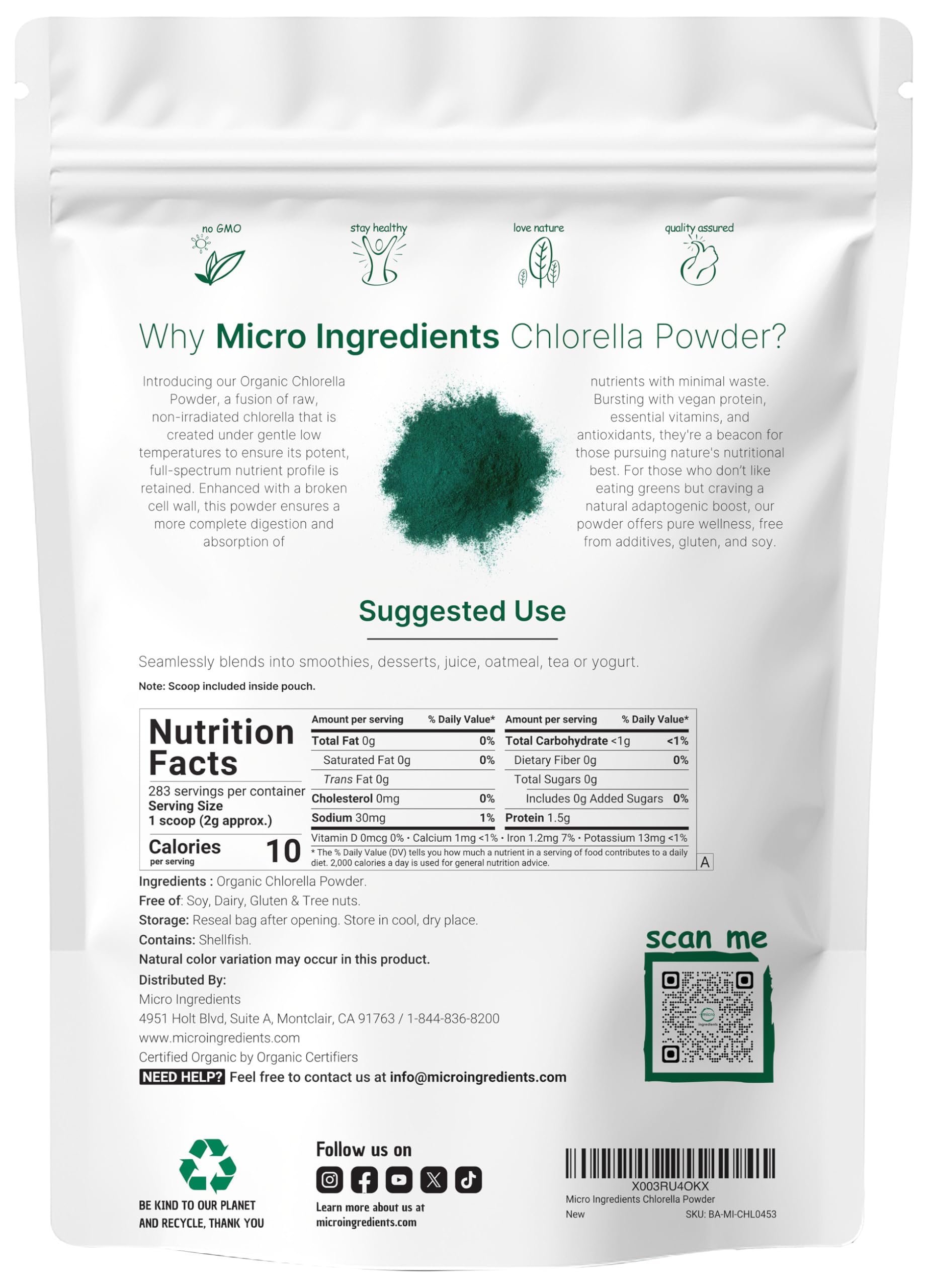 rich protein source chlorella powder