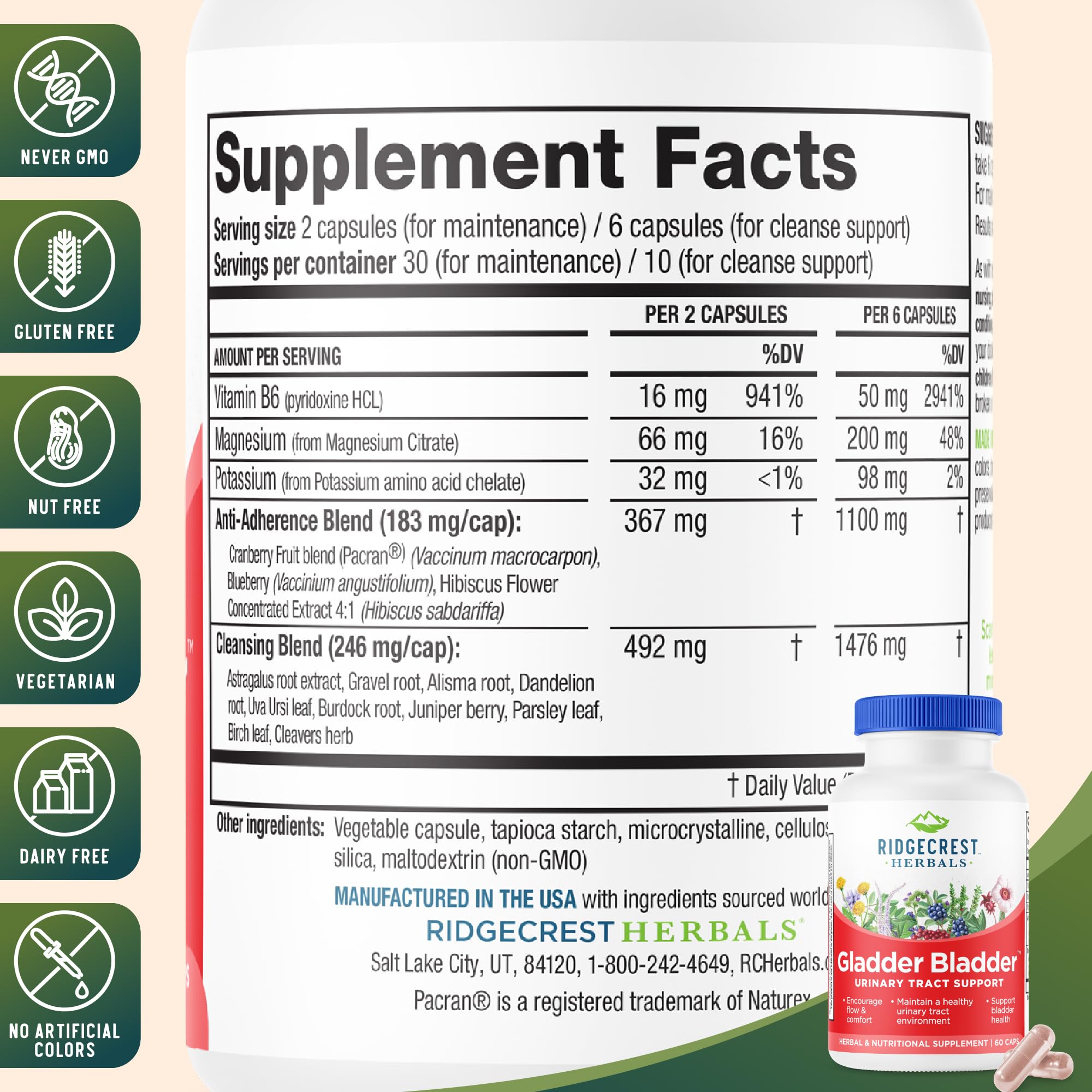 RidgeCrest Herbals Gladder supplement benefits