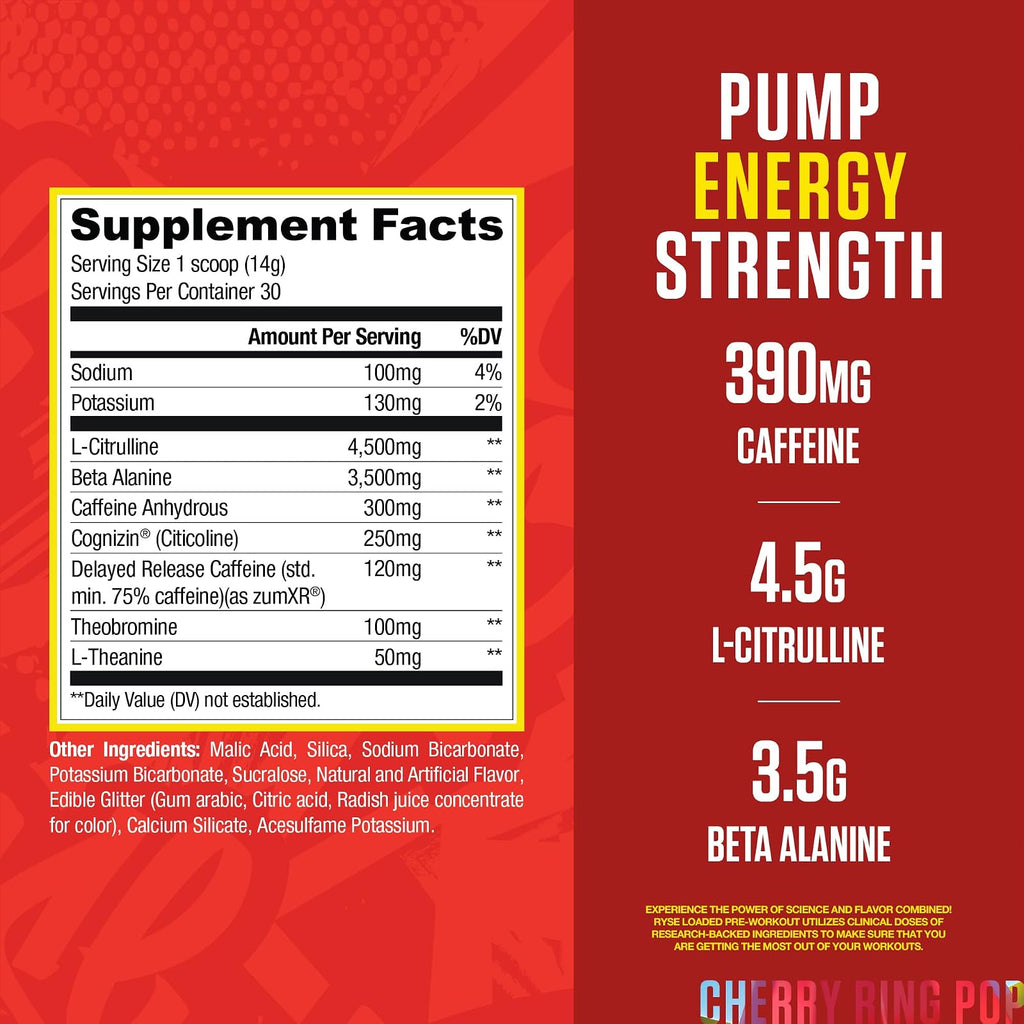 Ring Pop Cherry pre-workout flavour