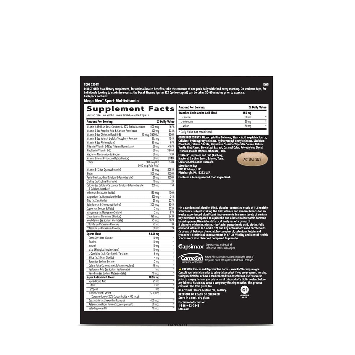 Ripped multivitamin blend for fitness