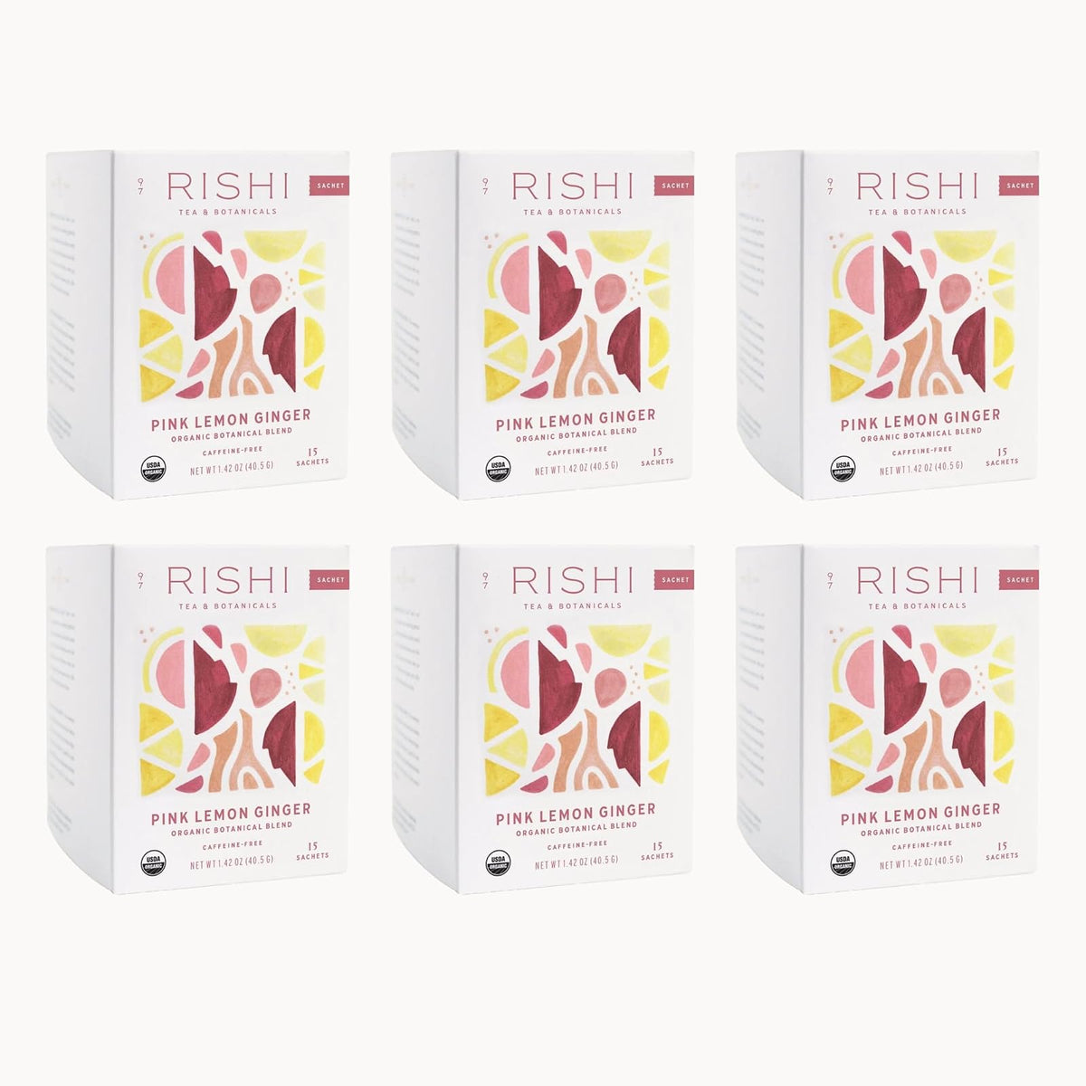 Rishi Pink Lemon Ginger herbal tea bags
