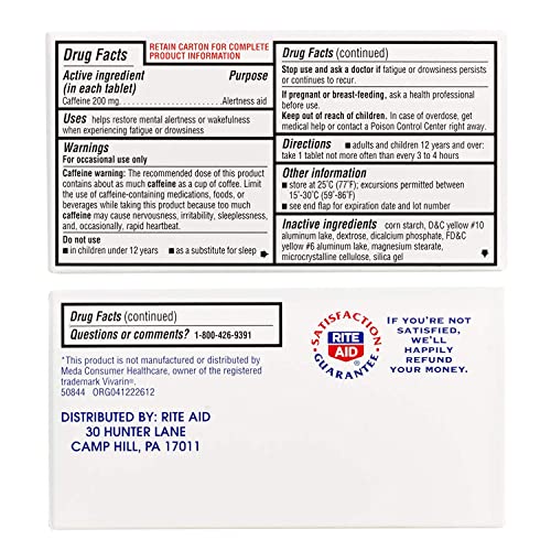 Rite Aid energy boost supplements