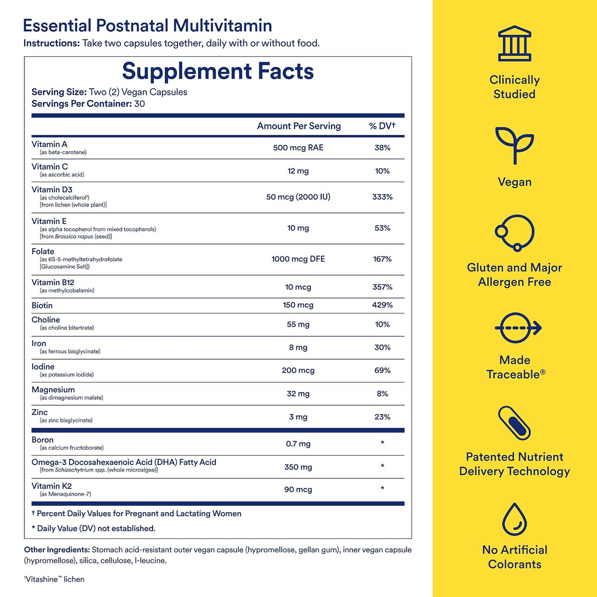 Ritual women's vitamins for postpartum health