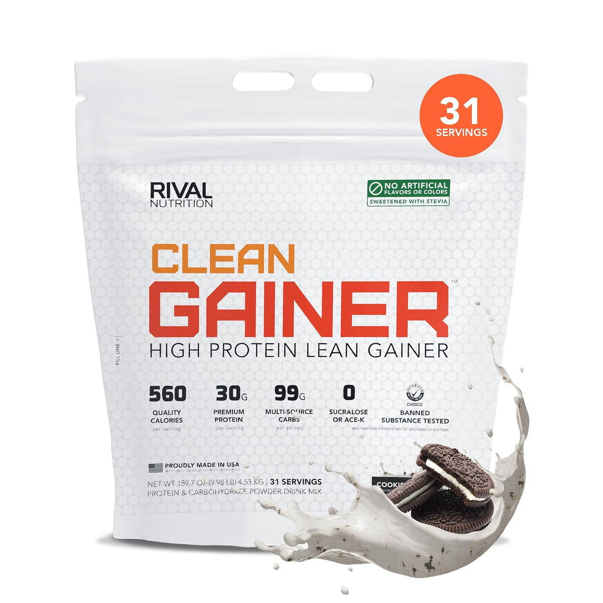 Rival Nutrition Clean Gainer protein powder