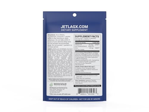 Rock Solid Jetlag X stress relief multivitamins