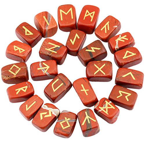 rockcloud red jasper rune stones set