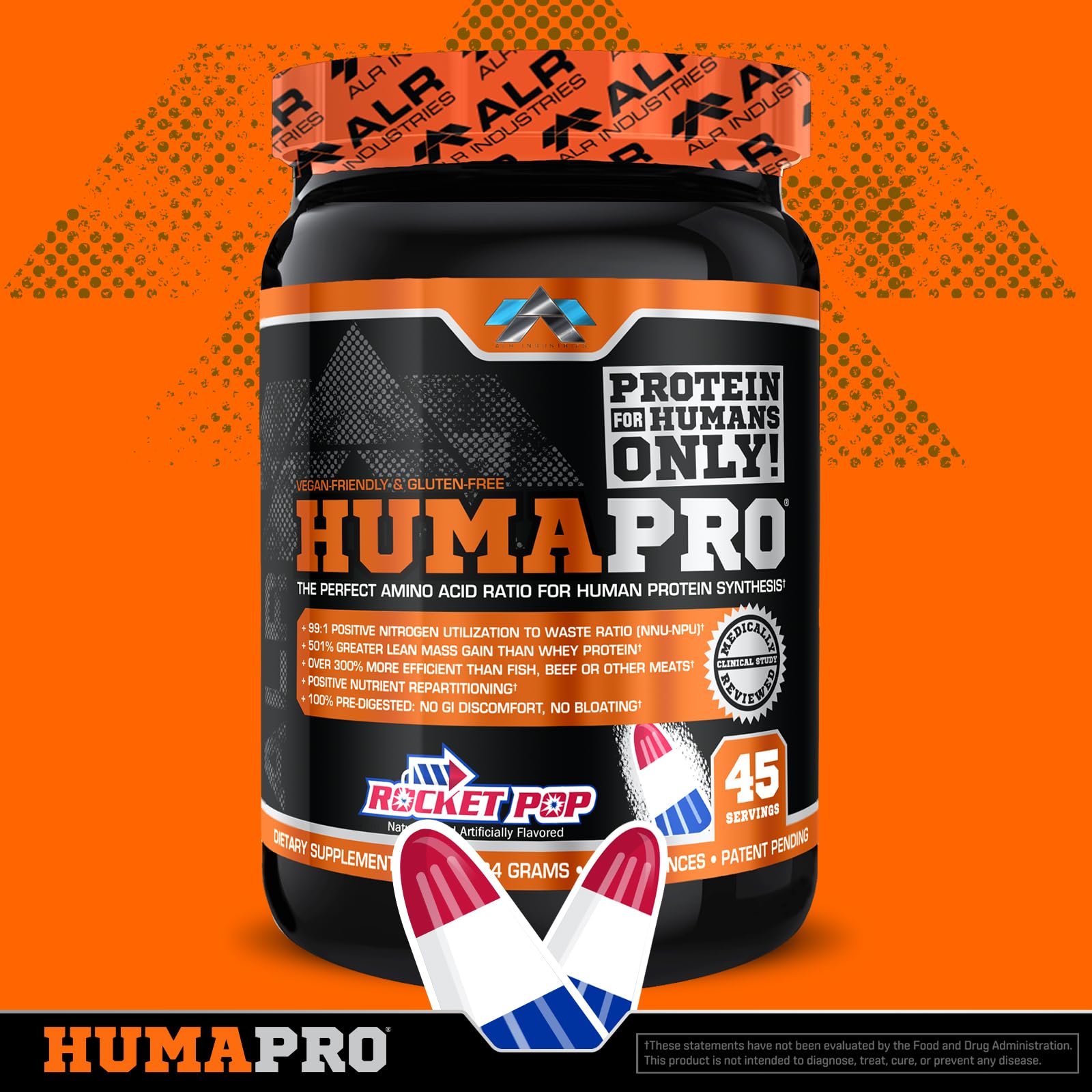 Rocket Pop flavour vegan protein powder