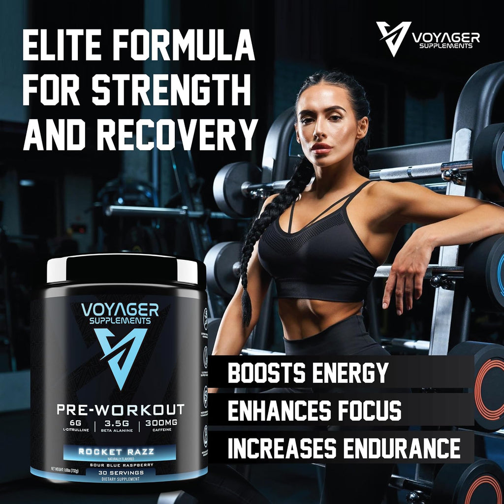 Rocket Razz flavour pre-workout supplement