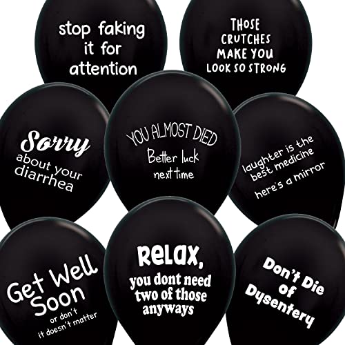 ROFLmart Sickloons black get well balloons