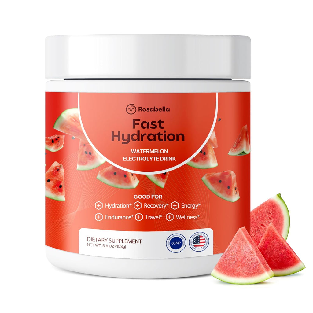 Rosabella watermelon electrolyte drink powder