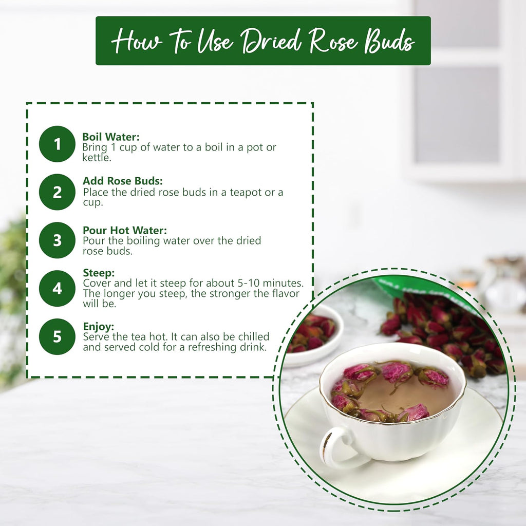 rose buds for green tea extract blends