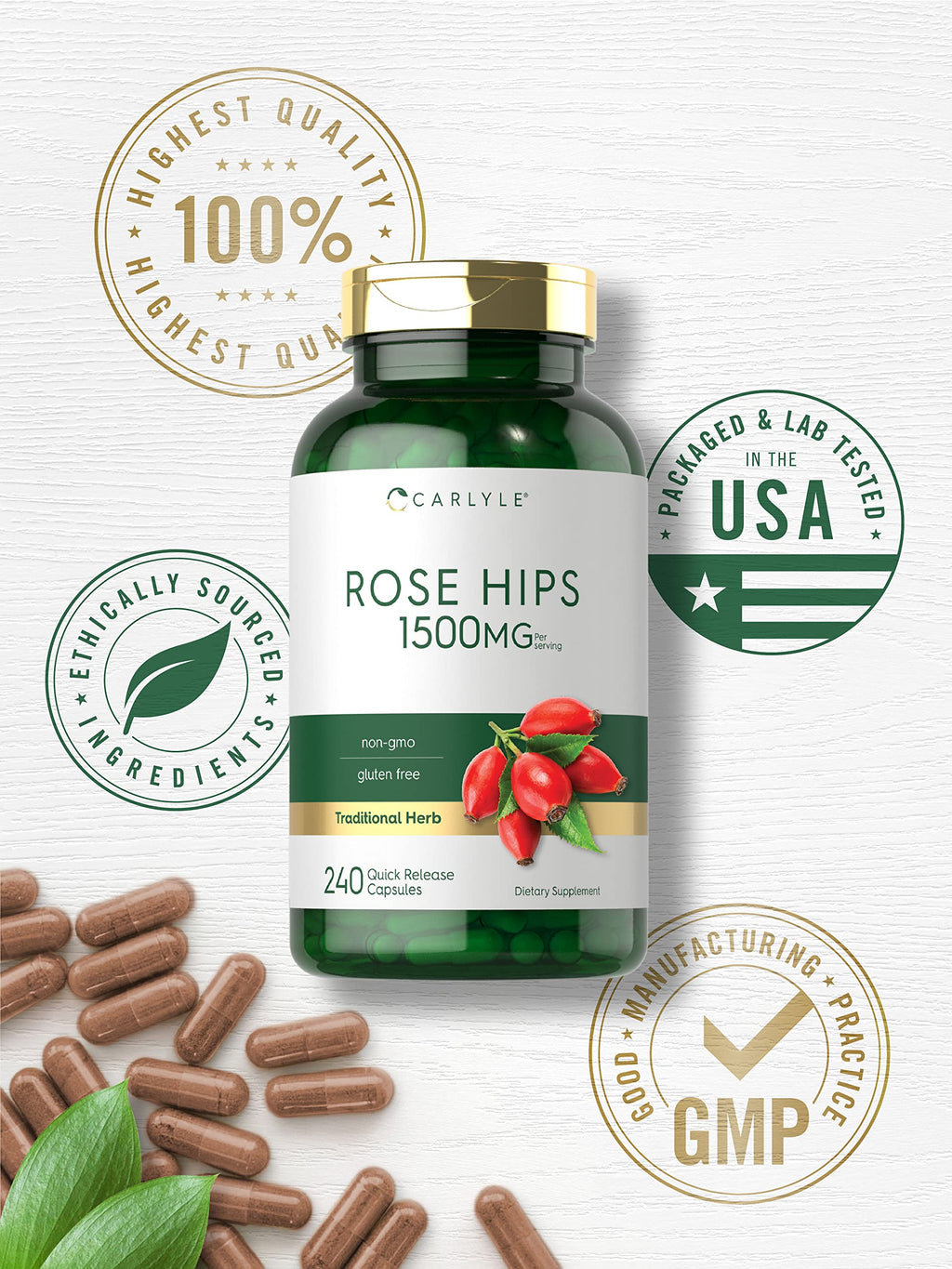 Rose hips capsules for joint health