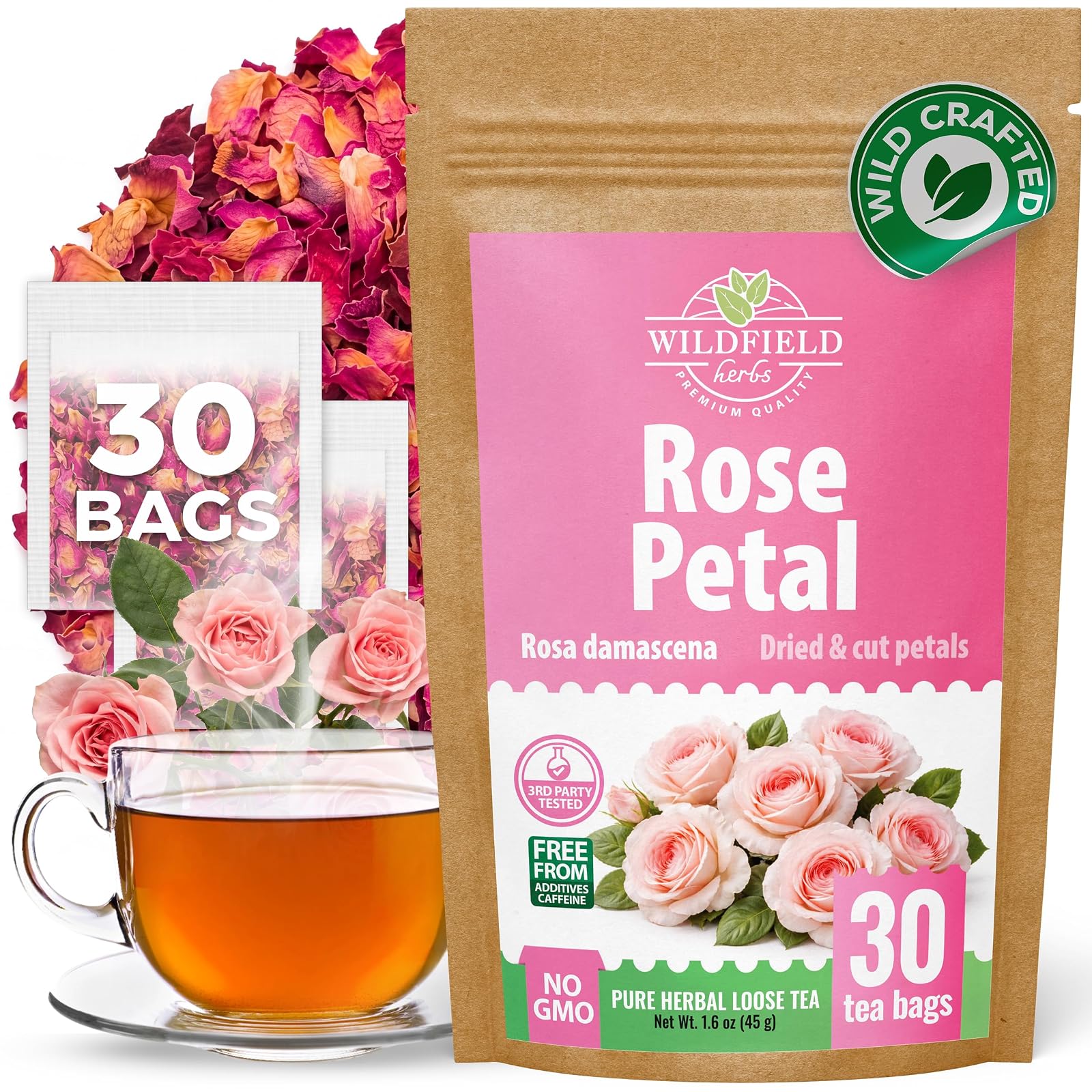 rose petal herbal tea bags