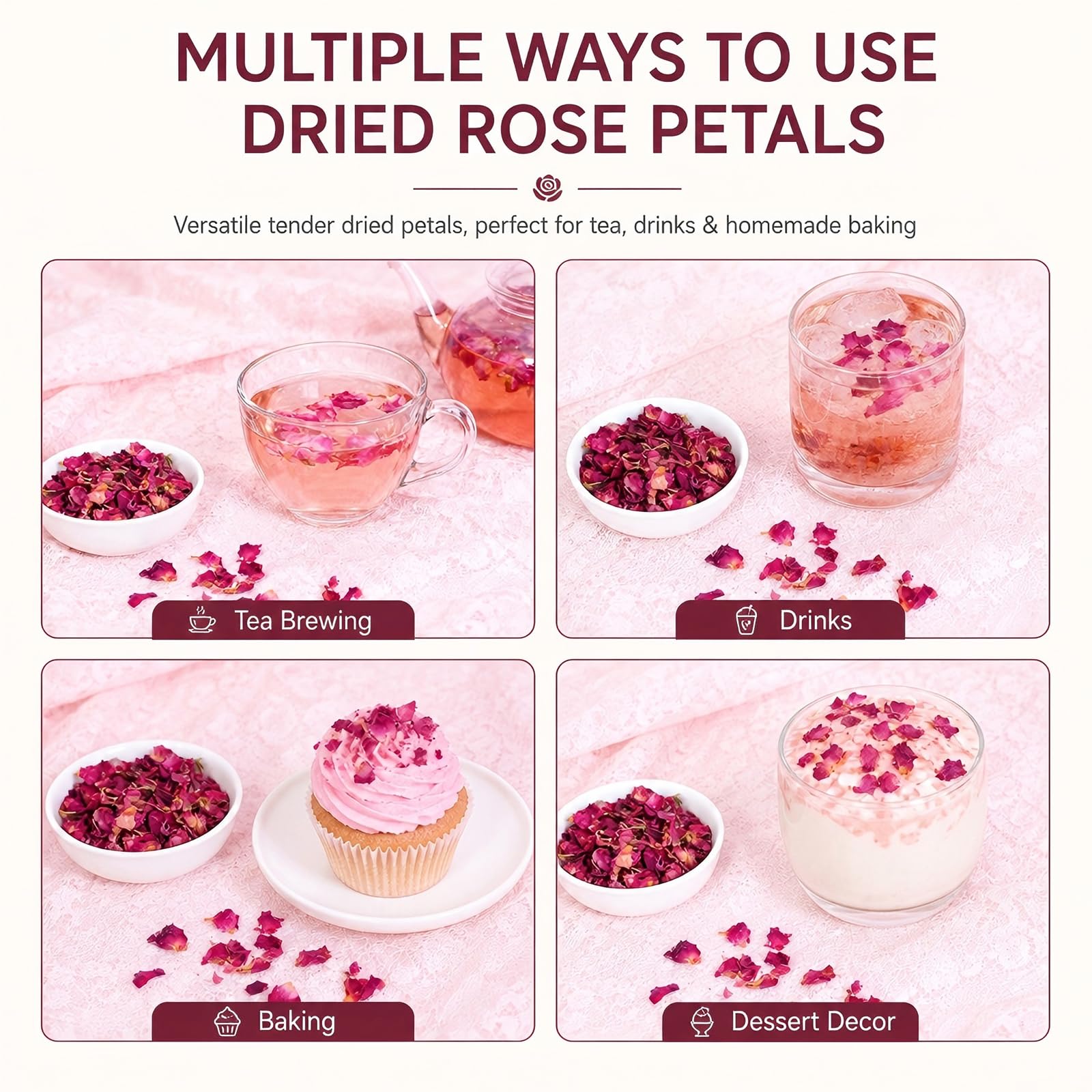 rose petals for decorative purposes