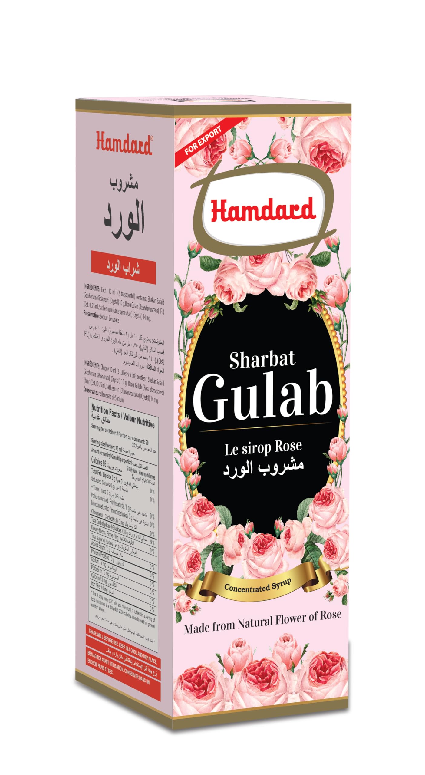 rose syrup blended with minerals