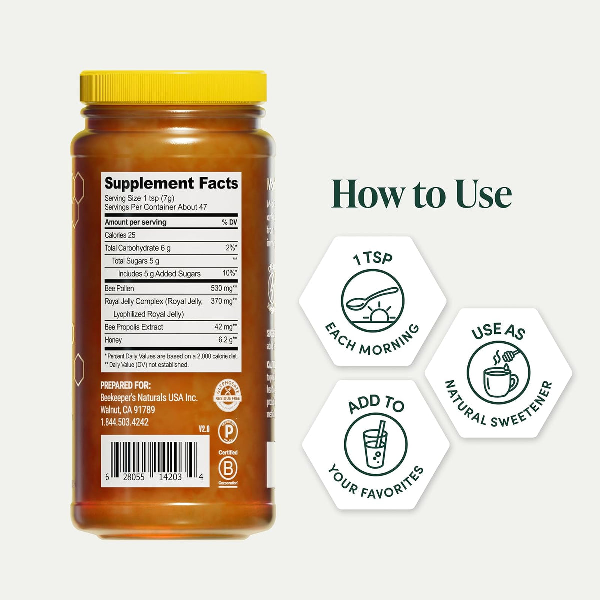 Royal jelly infused honey for energy