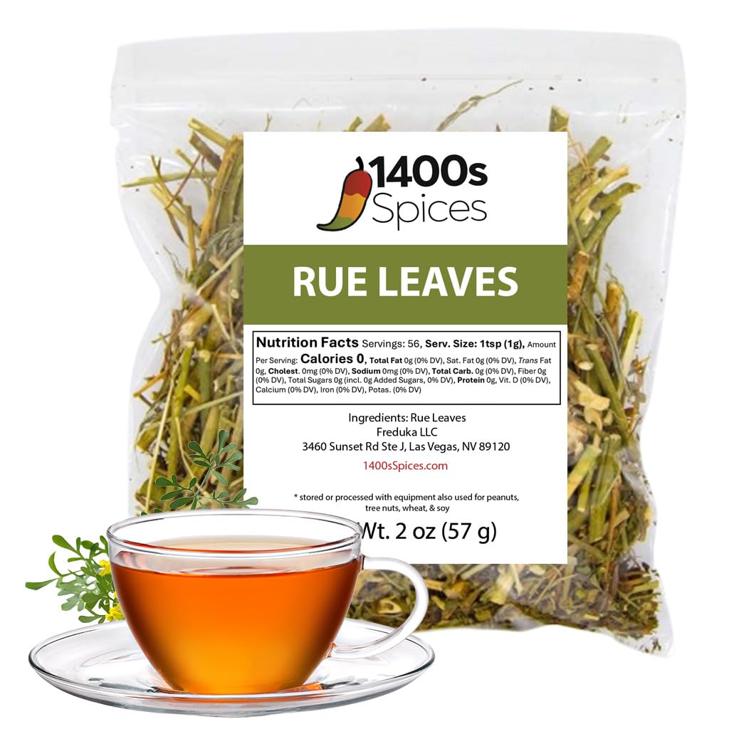 Rue herb dried leaves for tea
