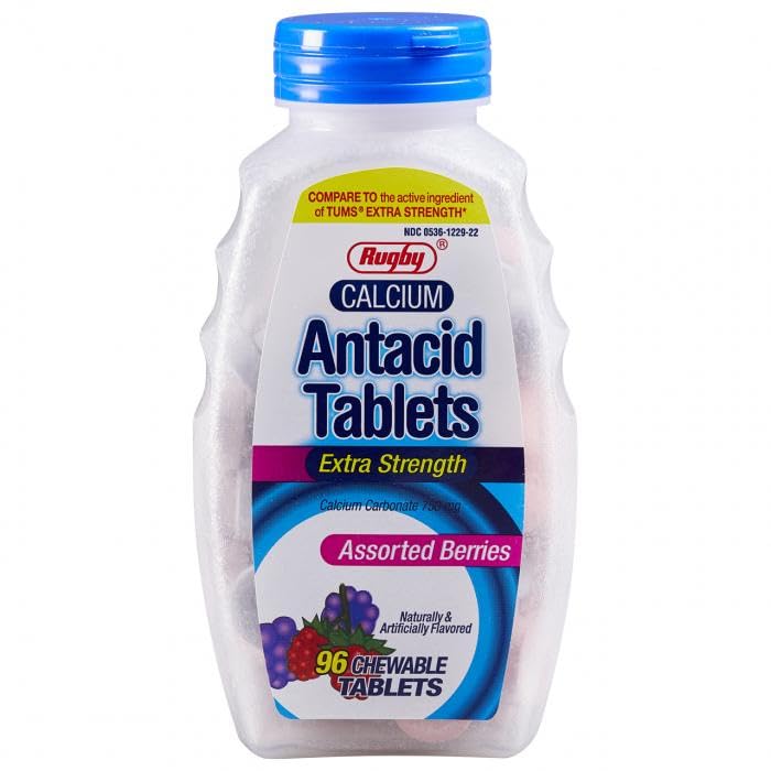 Rugby Extra Strength calcium antacid tablets