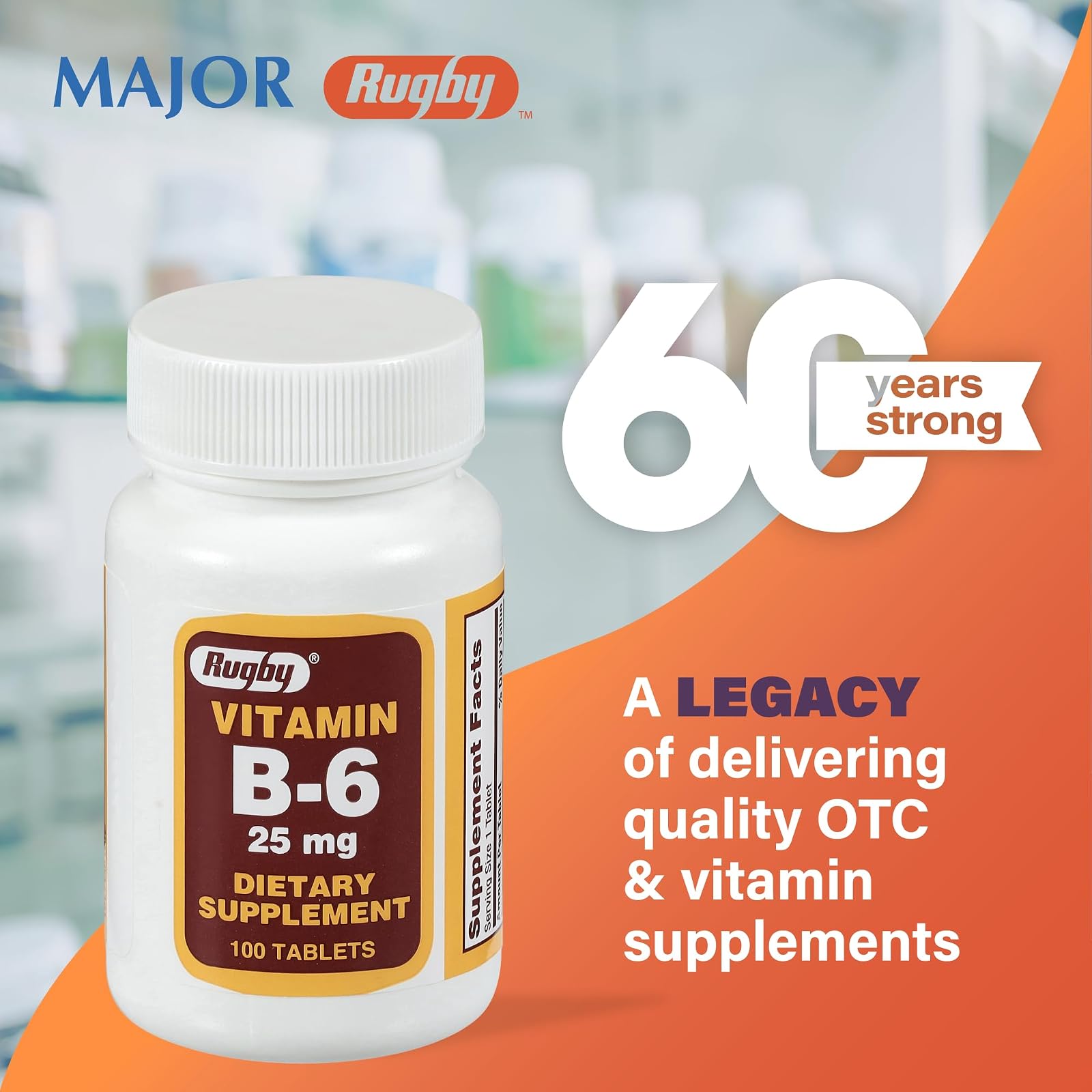 Rugby Vitamin B6 for daily wellness